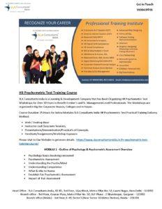 HR Psychometric Test Training Course Noida | SLA Consultants Noida